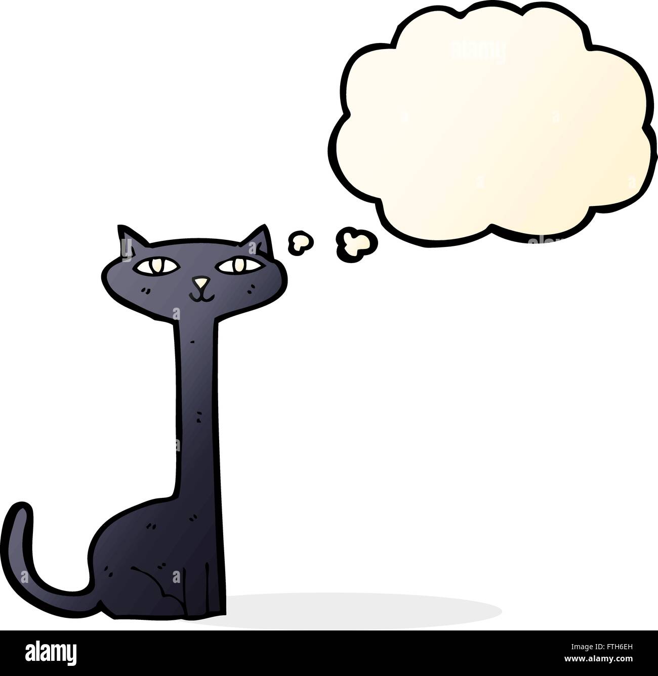 cartoon black cat with thought bubble Stock Vector Image & Art - Alamy