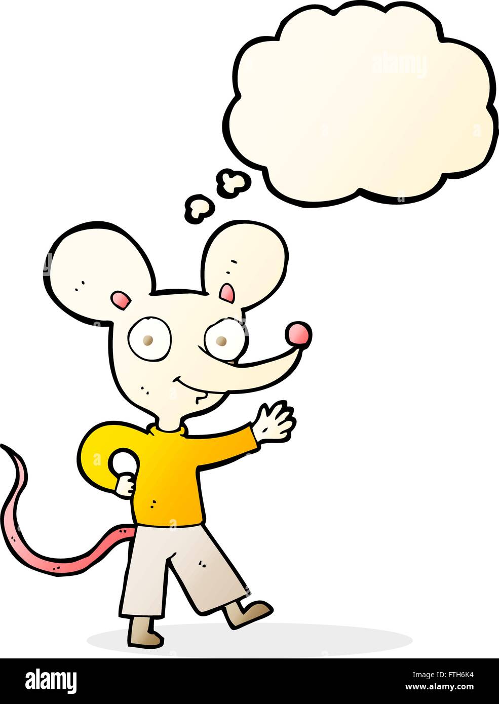 cartoon waving mouse with thought bubble Stock Vector Image & Art - Alamy