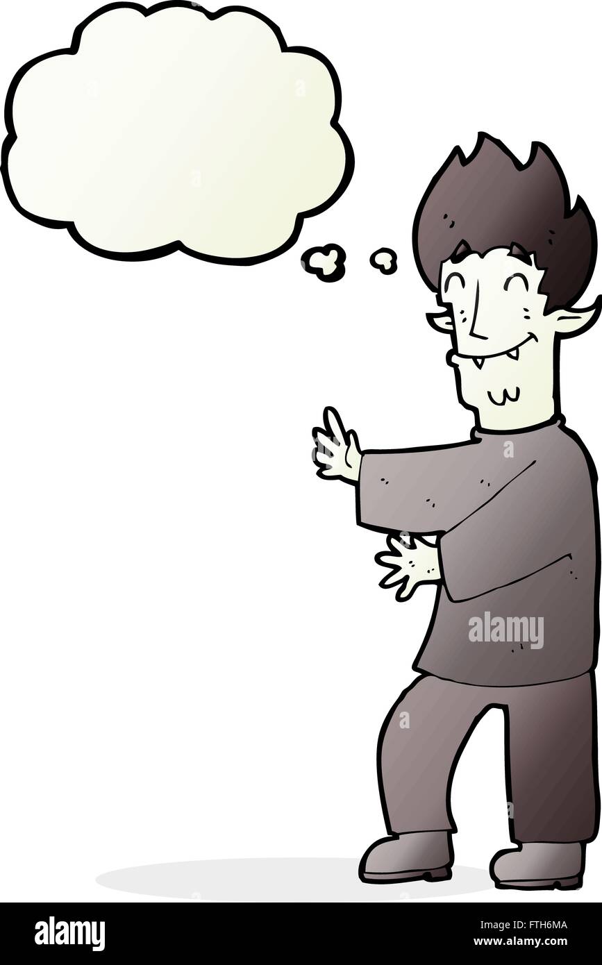 cartoon excited vampire with thought bubble Stock Vector Image & Art ...