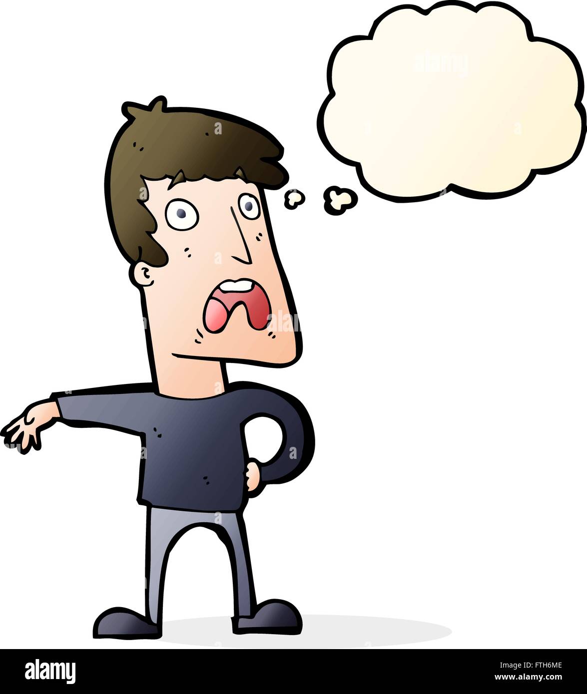 cartoon complaining man with thought bubble Stock Vector Image & Art ...