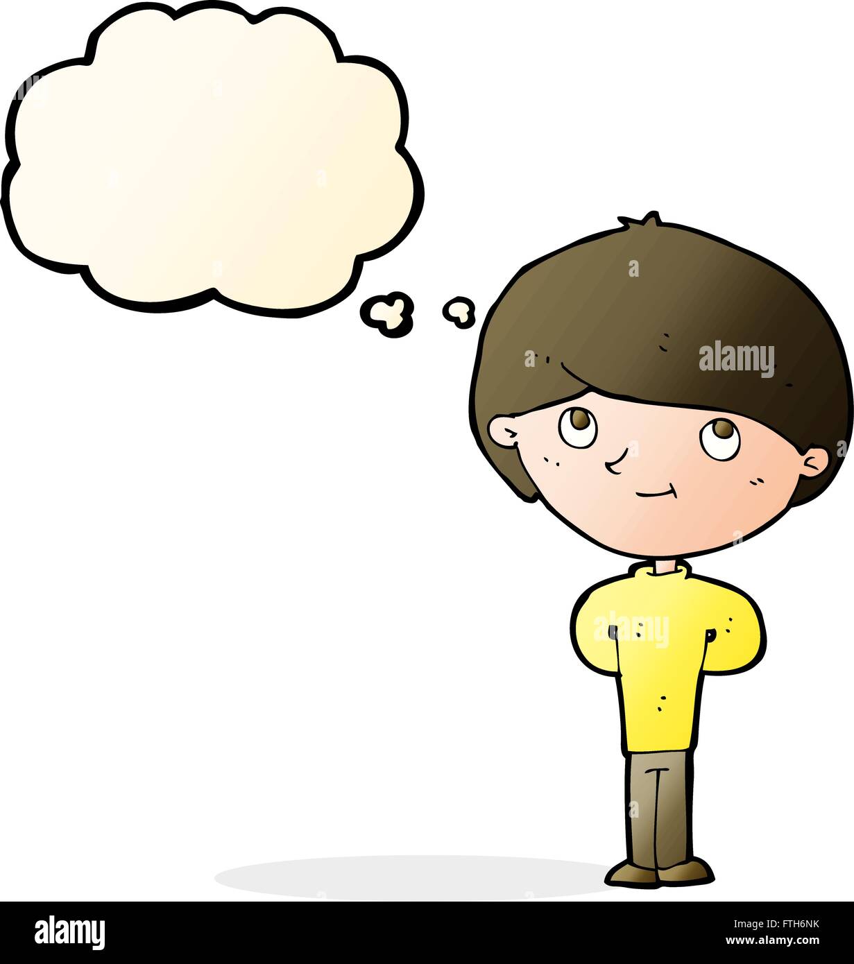 cartoon happy boy with thought bubble Stock Vector Image & Art - Alamy