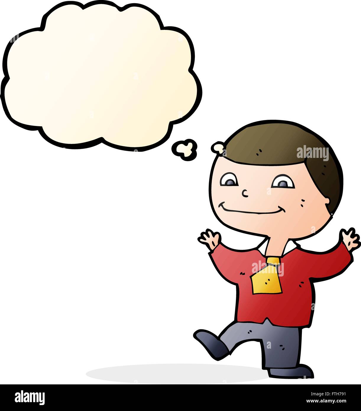 cartoon happy boy with thought bubble Stock Vector Image & Art - Alamy