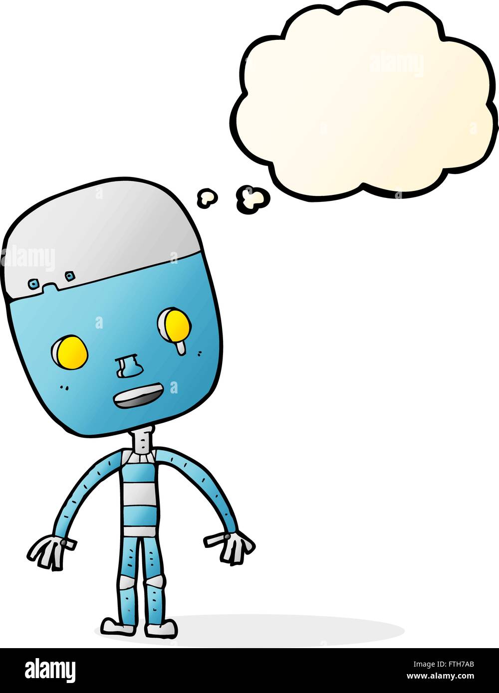 cartoon sad robot with thought bubble Stock Vector Image & Art - Alamy