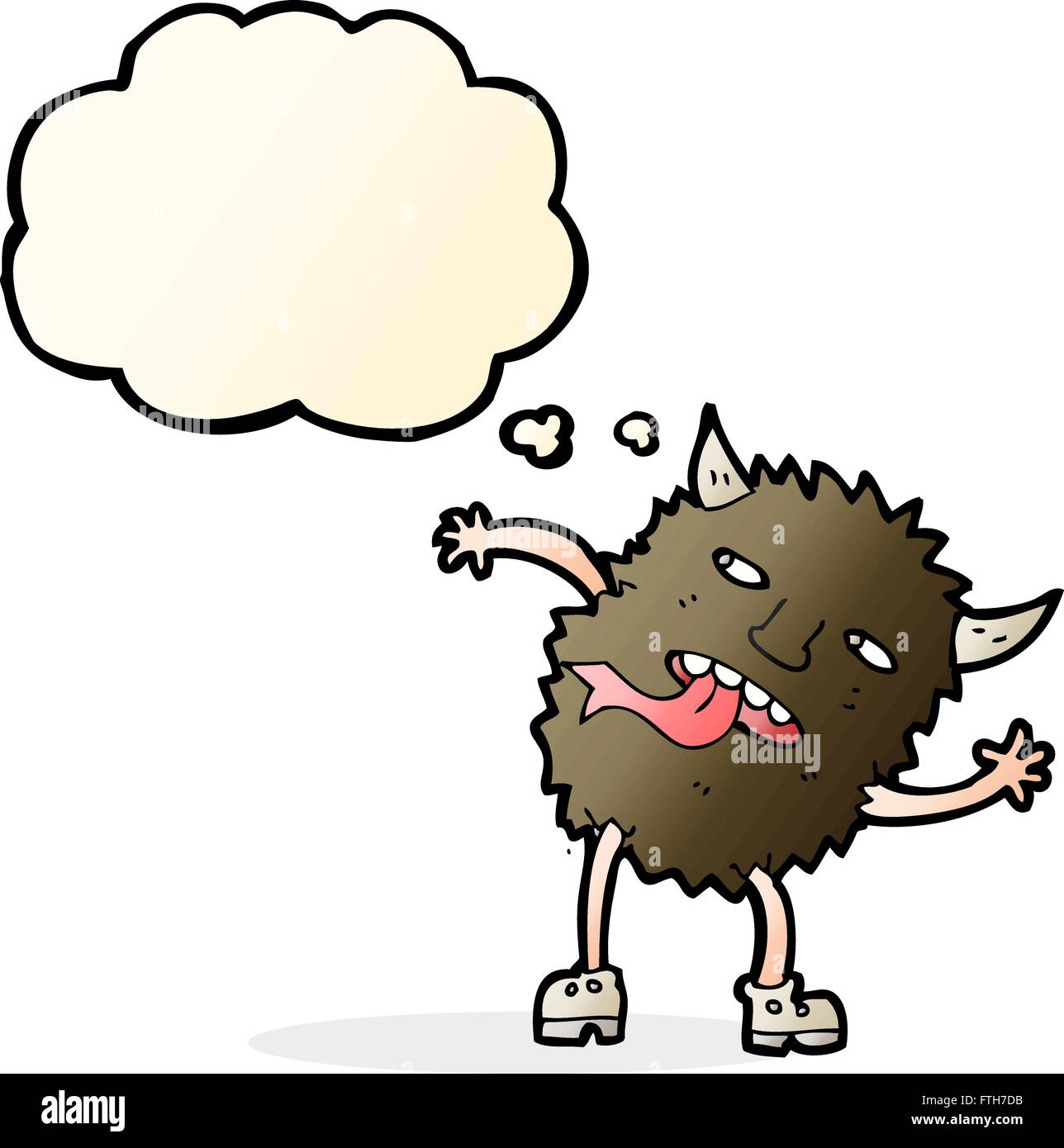 funny cartoon monster with thought bubble Stock Vector Image & Art - Alamy