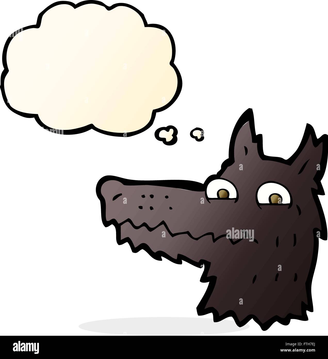 Cartoon Wolf Head With Thought Bubble Stock Vector Image And Art Alamy