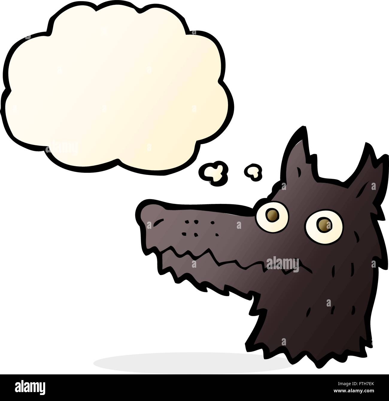 Cartoon Wolf Head With Thought Bubble Stock Vector Image And Art Alamy