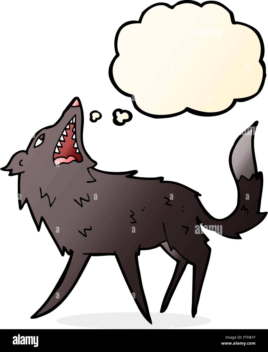 cartoon snapping wolf with thought bubble Stock Vector Image & Art - Alamy