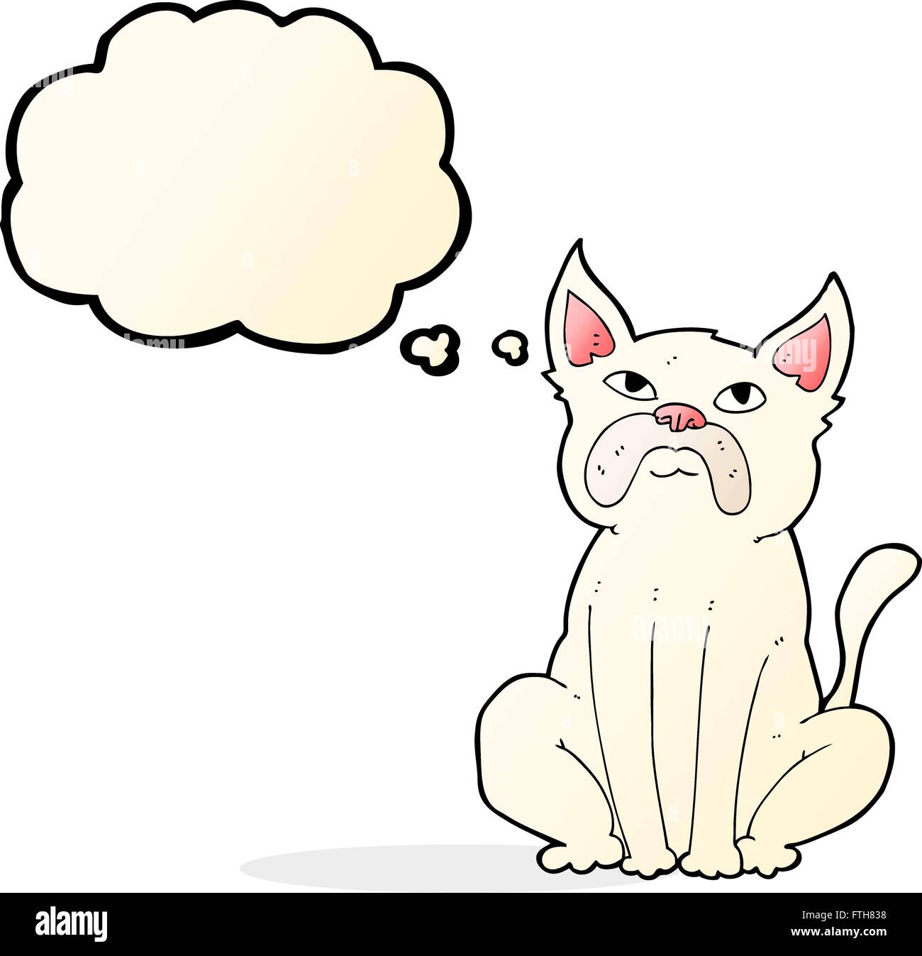 cartoon grumpy little dog with thought bubble Stock Vector Image & Art ...