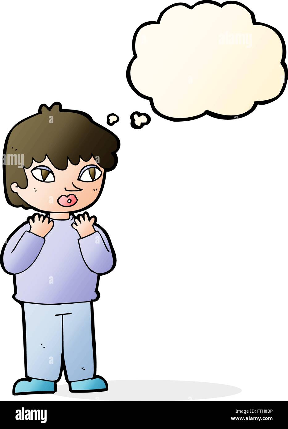 cartoon worried person with thought bubble Stock Vector Image & Art - Alamy