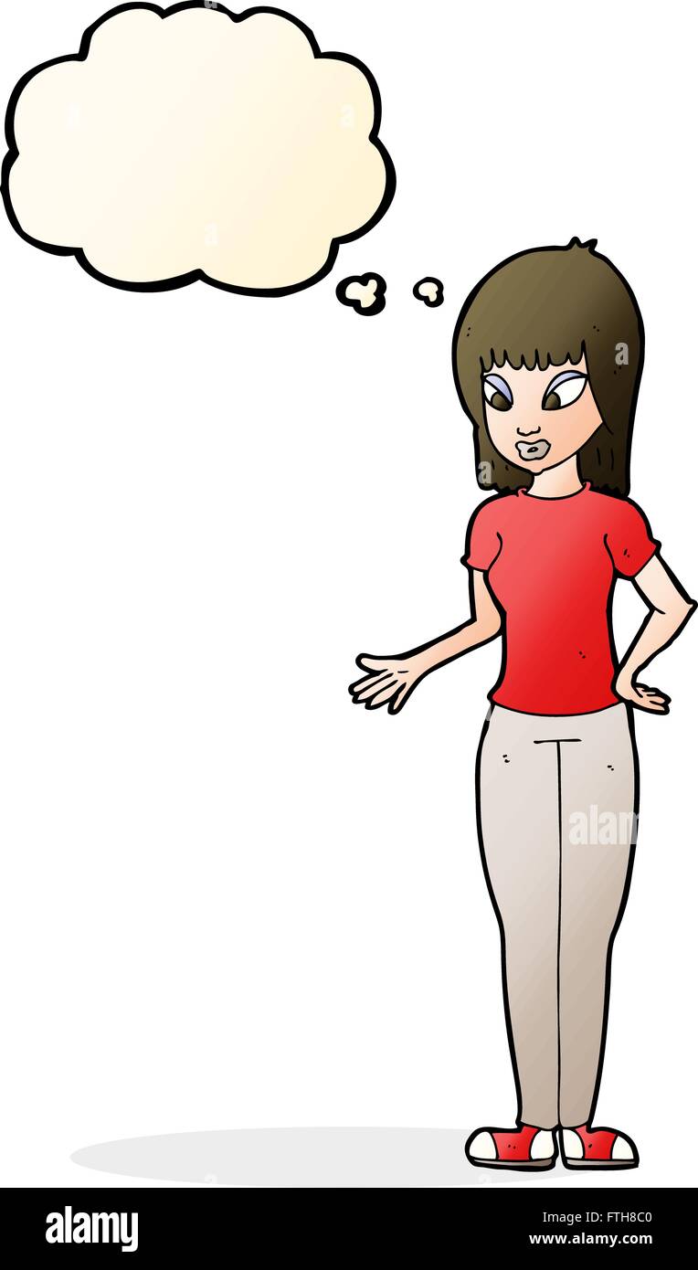 cartoon woman explaining with thought bubble Stock Vector Image & Art ...
