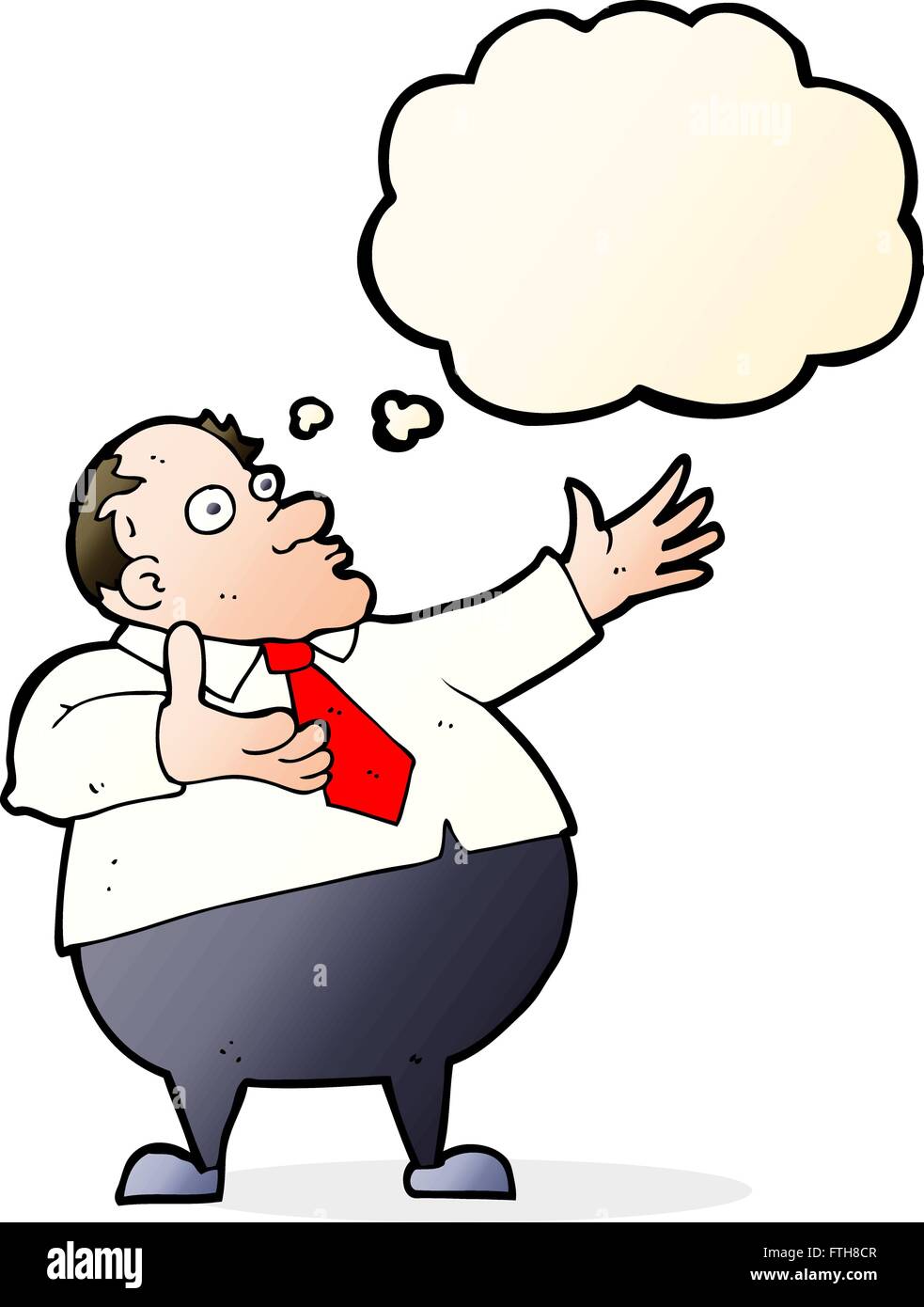 cartoon exasperated middle aged man with thought bubble Stock Vector ...