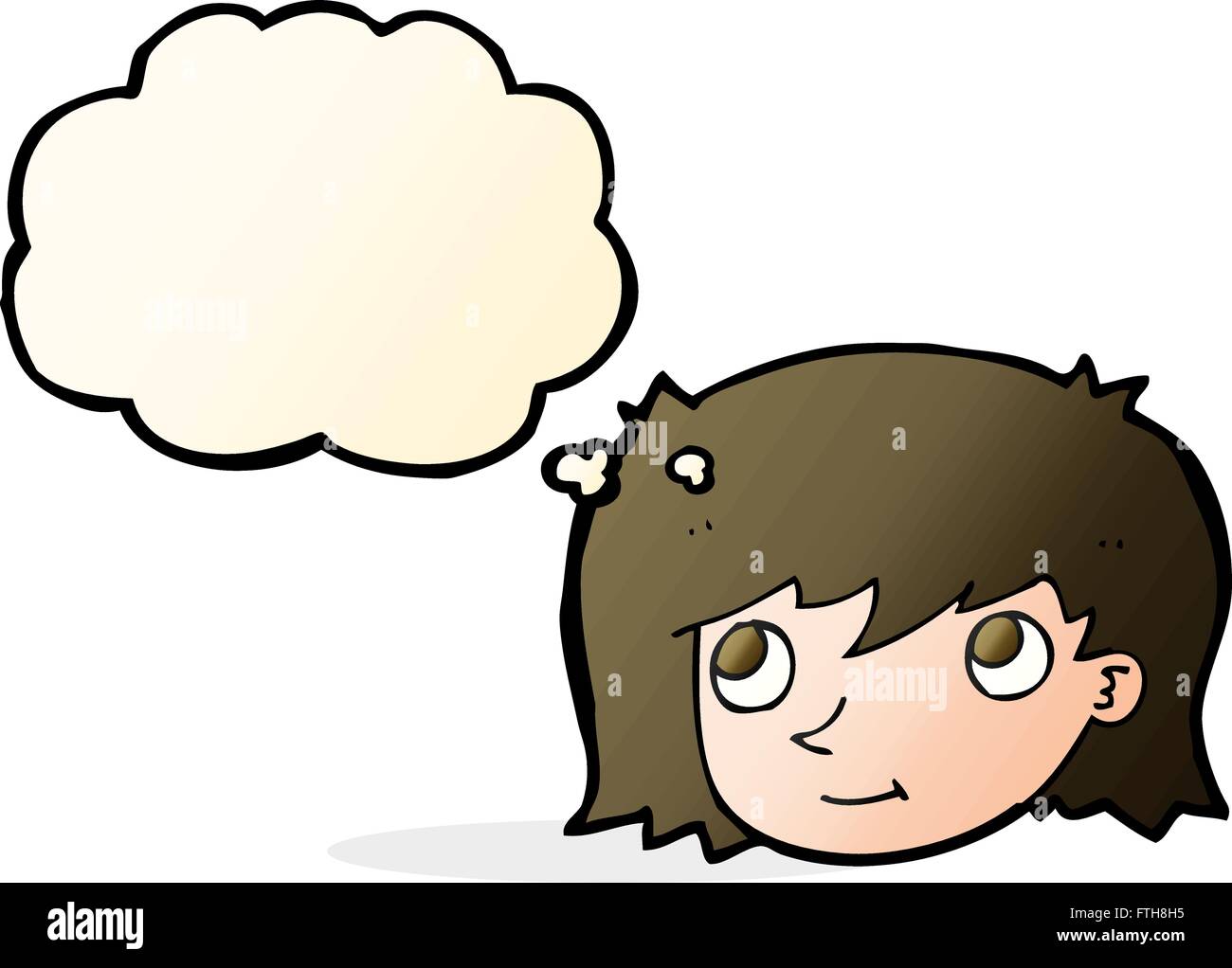 cartoon female face with thought bubble Stock Vector Image & Art - Alamy