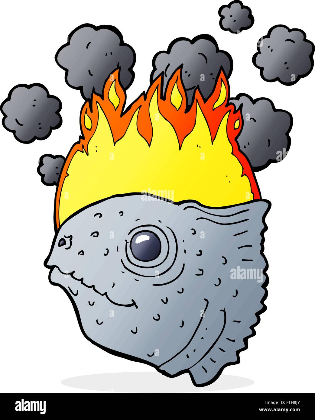 cartoon burning fish head Stock Vector Image & Art - Alamy
