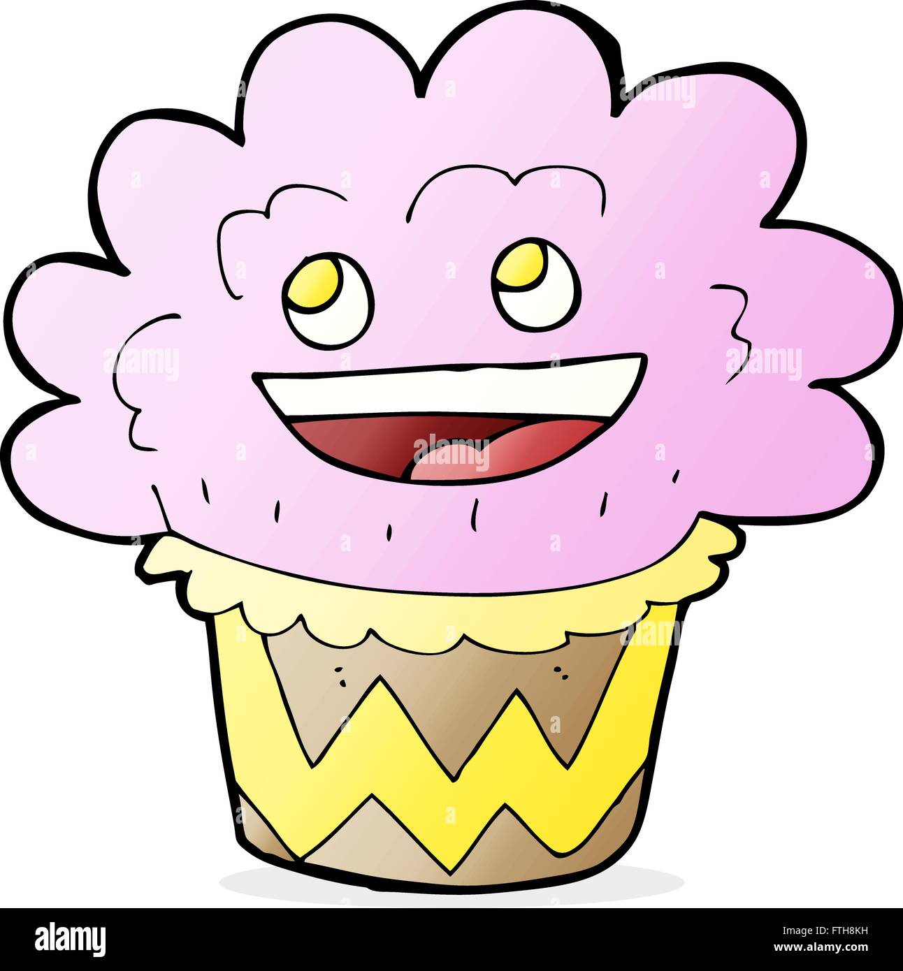 cartoon happy cupcake Stock Vector Image & Art - Alamy
