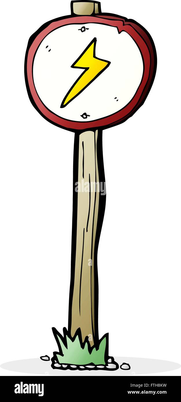 cartoon electrical warning sign Stock Vector Image & Art - Alamy