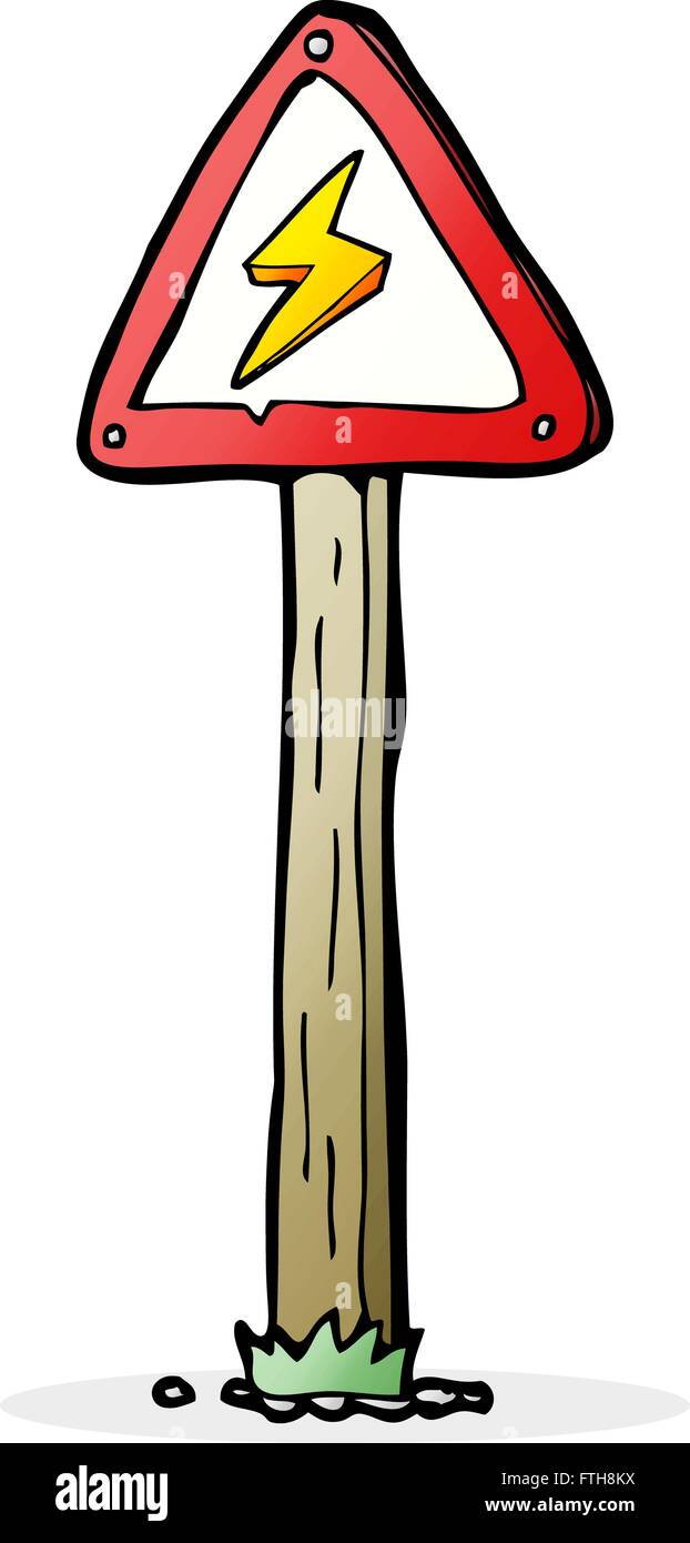 cartoon electrical warning sign Stock Vector Image & Art - Alamy