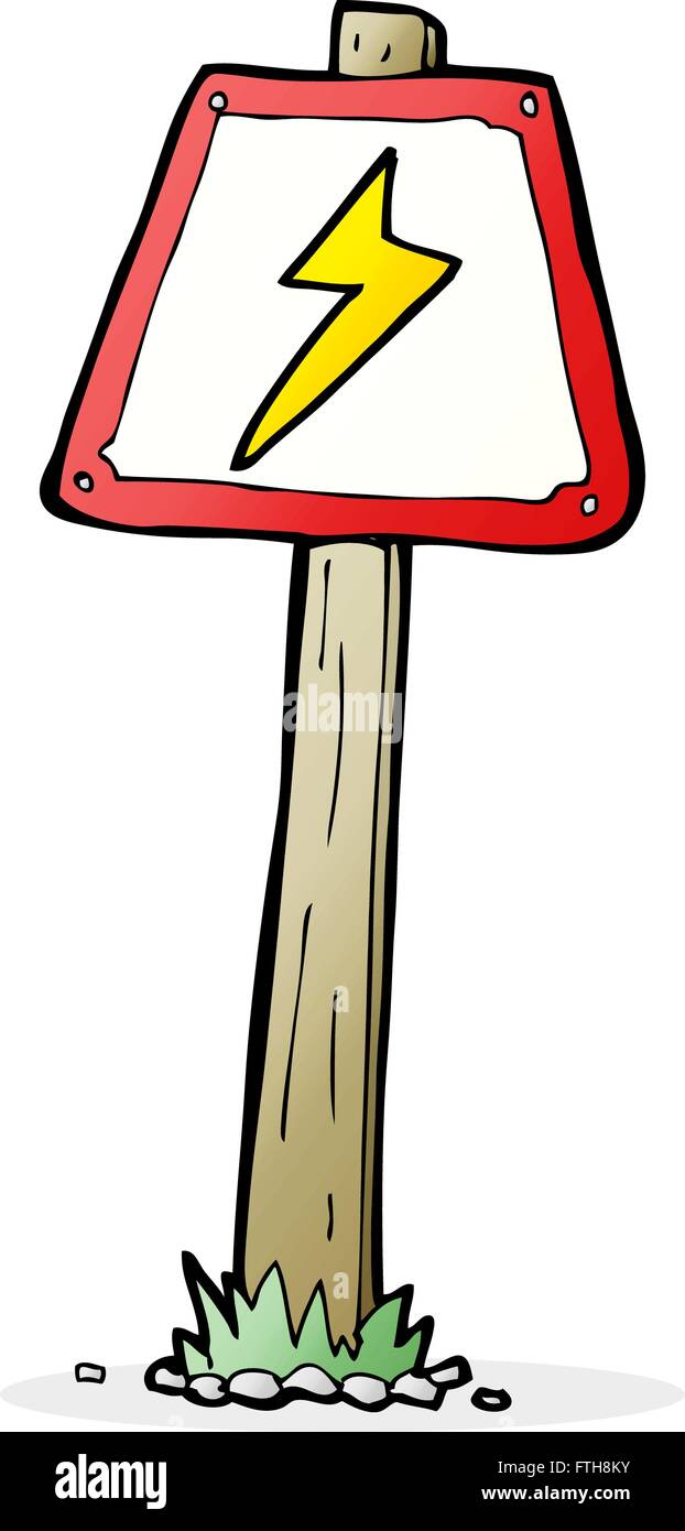 cartoon electrical warning sign Stock Vector Image & Art - Alamy