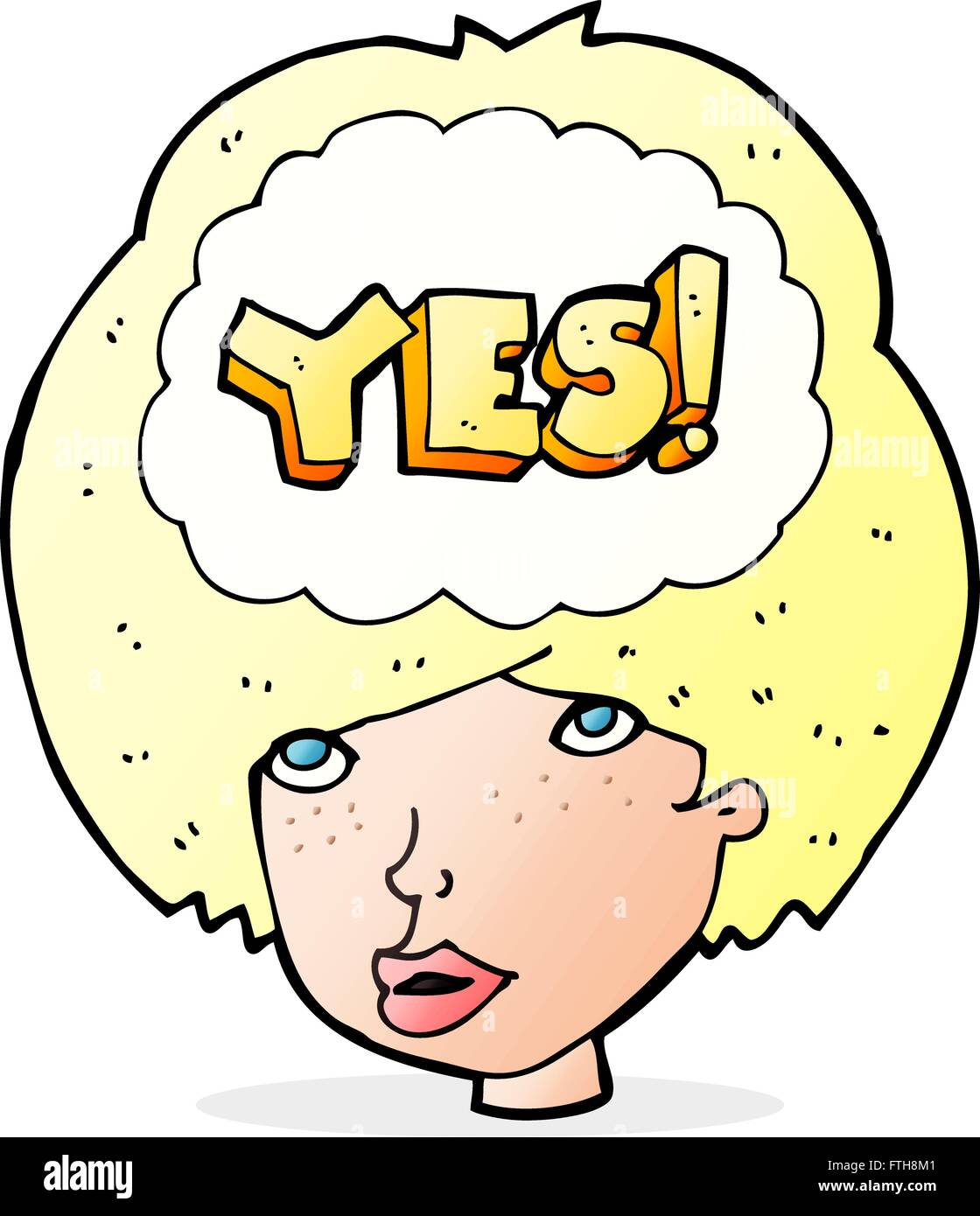 cartoon woman thinking yes Stock Vector Image & Art - Alamy