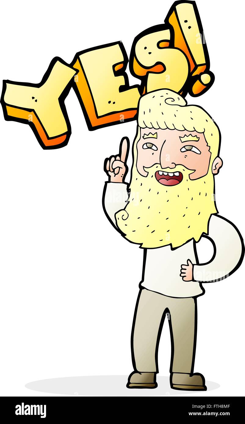 cartoon man shouting YES Stock Vector Image & Art - Alamy