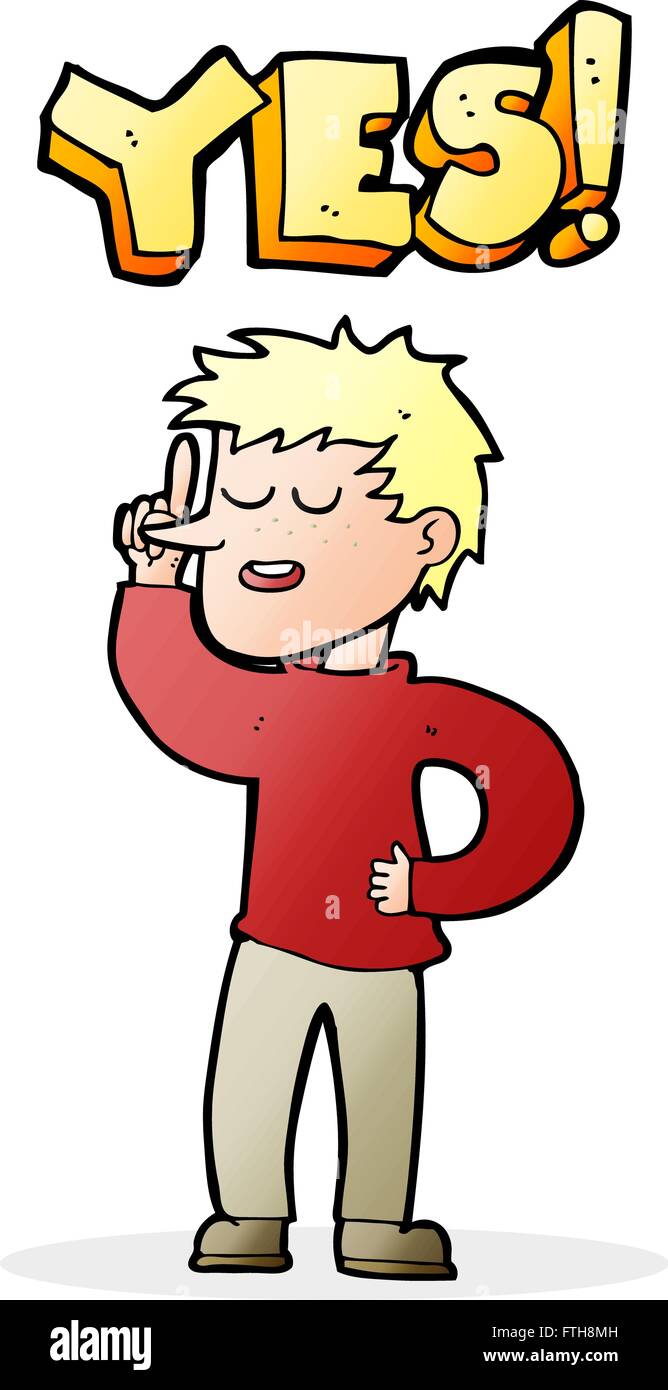 cartoon man saying yes Stock Vector Image & Art - Alamy