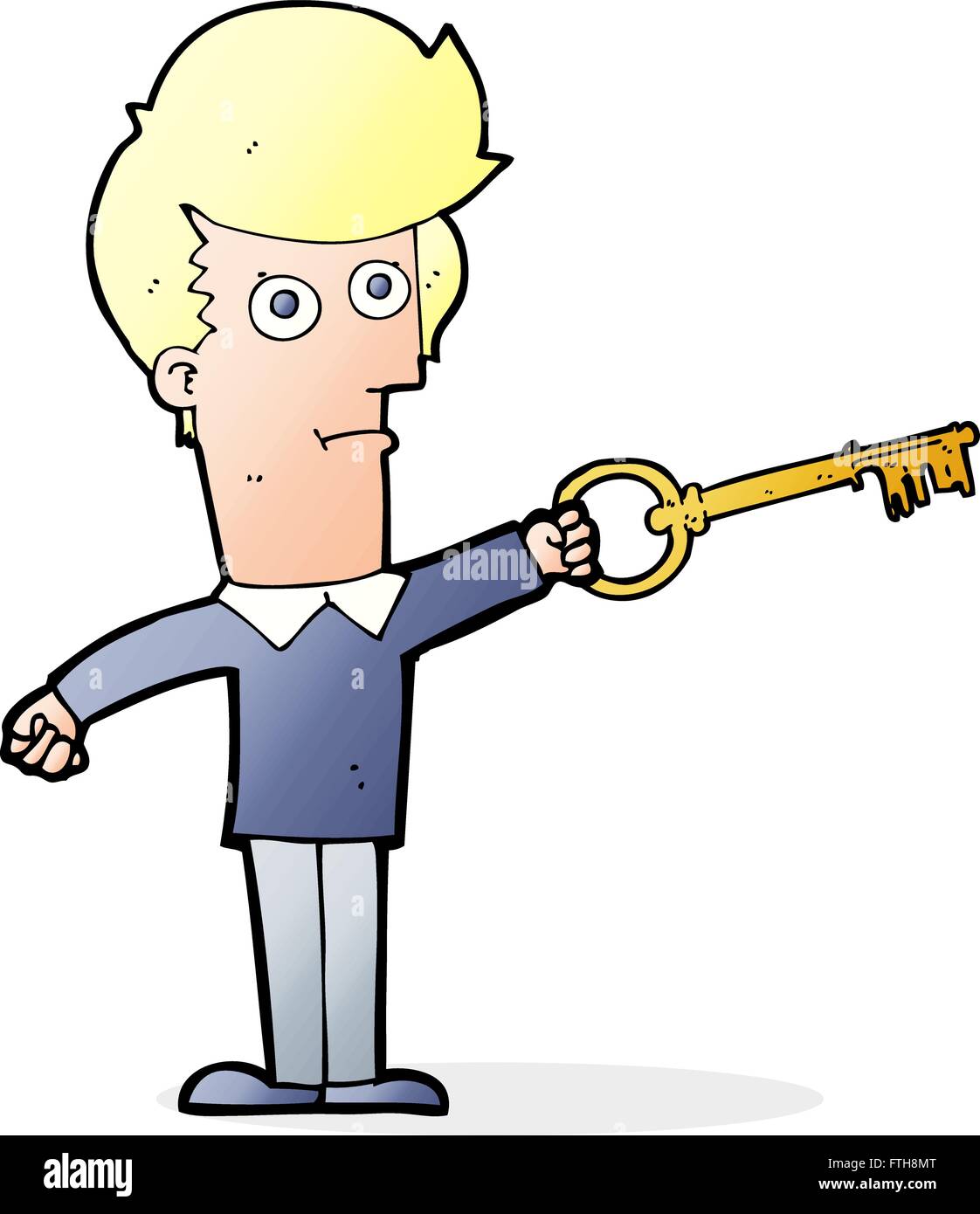 cartoon man with key Stock Vector Image & Art - Alamy