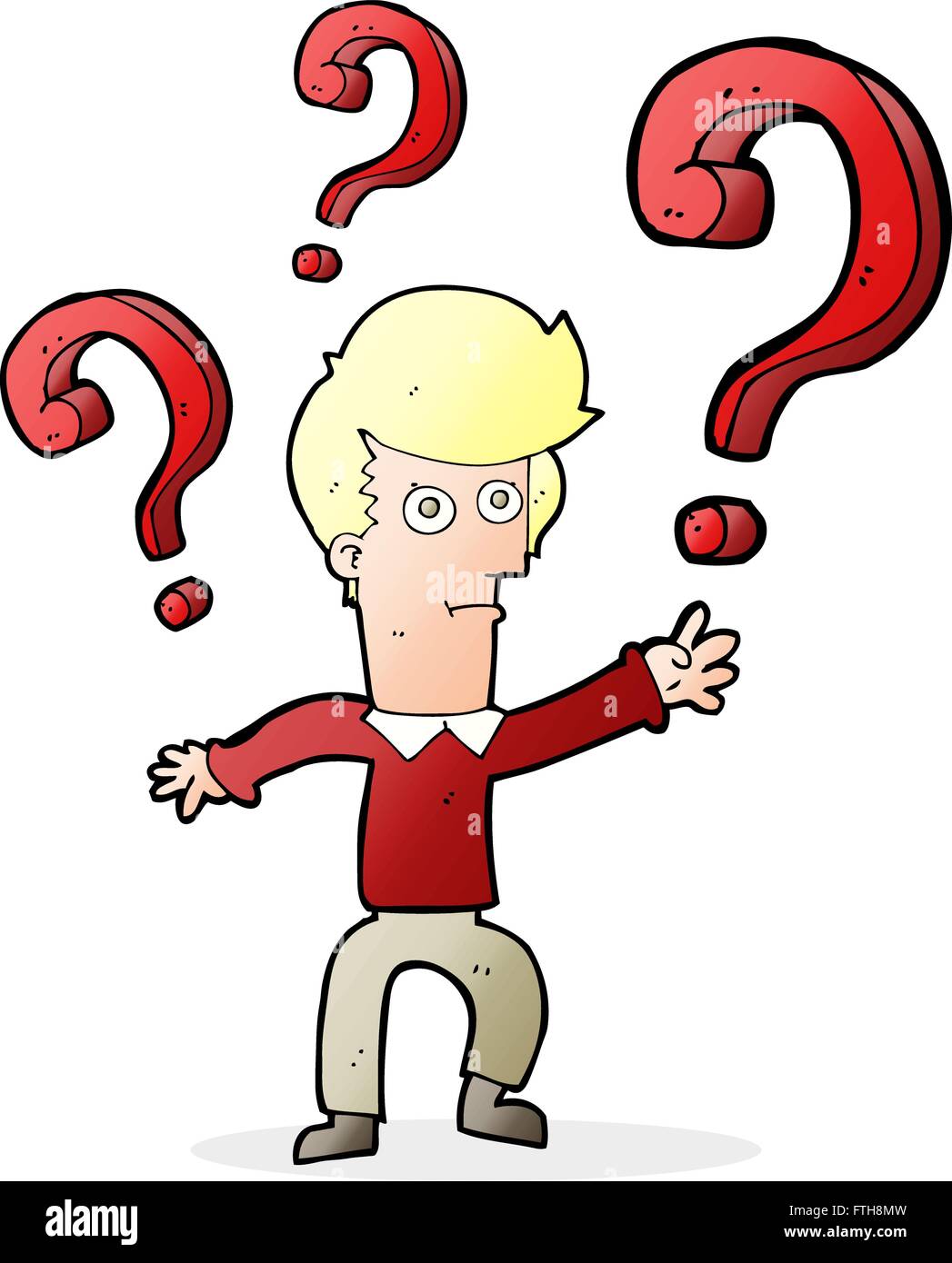 cartoon man with many questions Stock Vector Image & Art - Alamy
