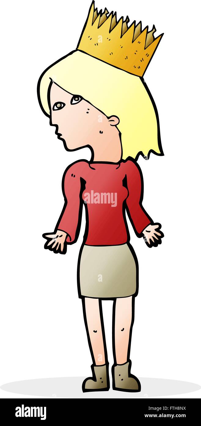 cartoon woman wearing crown Stock Vector Image & Art - Alamy