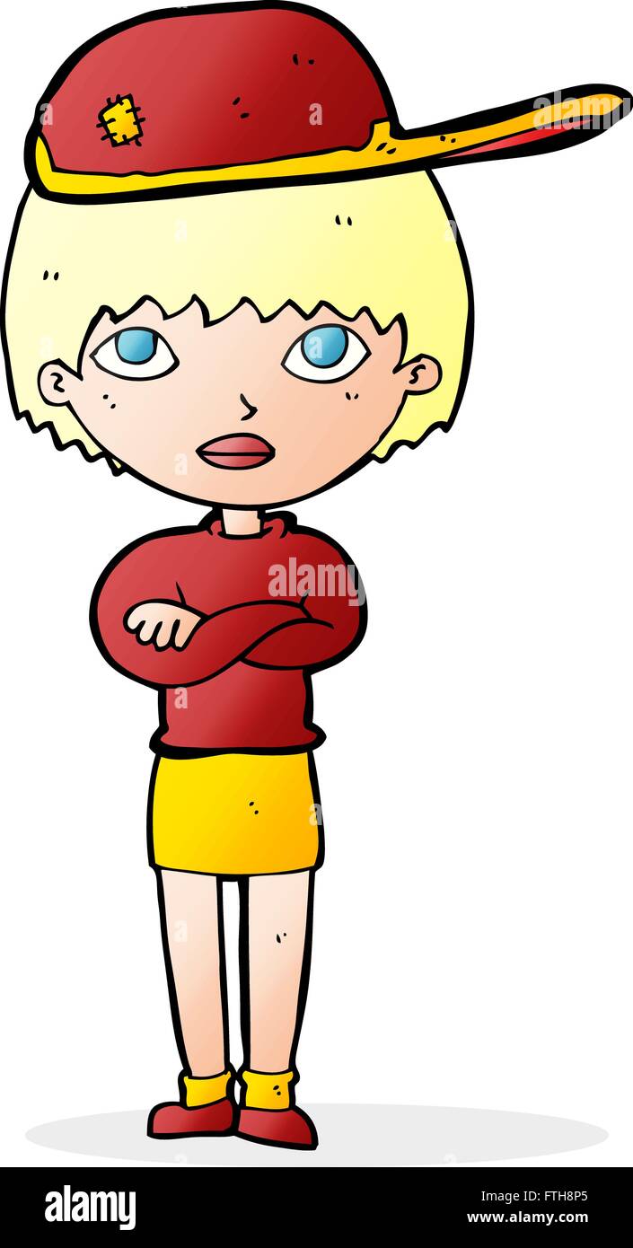 cartoon woman wearing cap Stock Vector Image & Art - Alamy