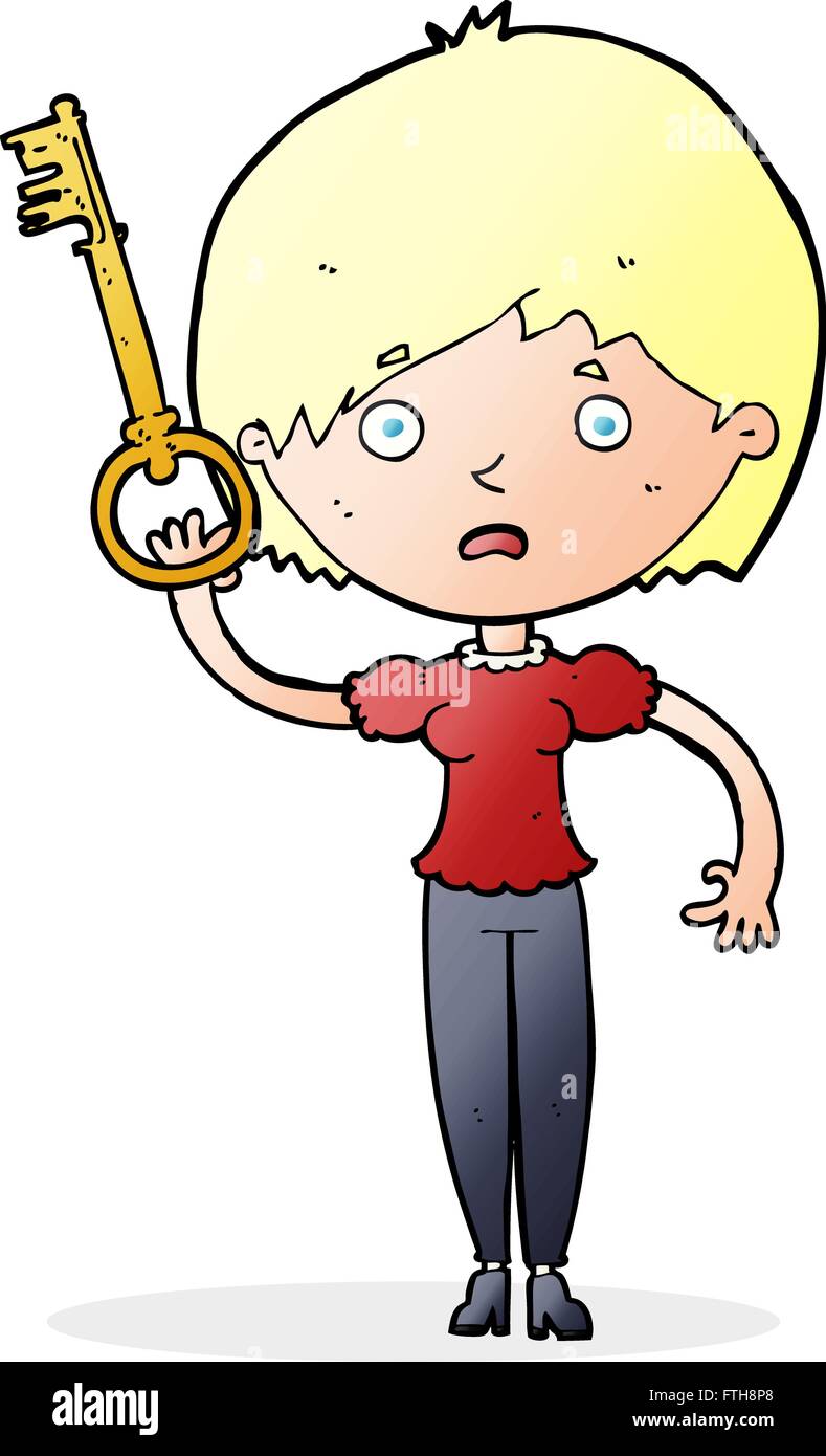 cartoon woman with key Stock Vector Image & Art - Alamy