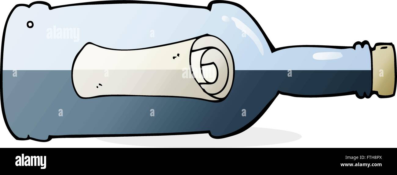 cartoon message in a bottle Stock Vector Image & Art - Alamy