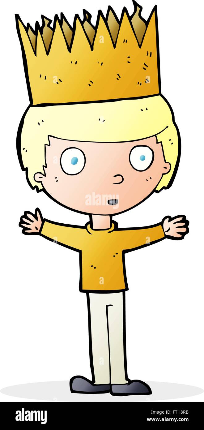 cartoon person wearing crown Stock Vector Image & Art - Alamy