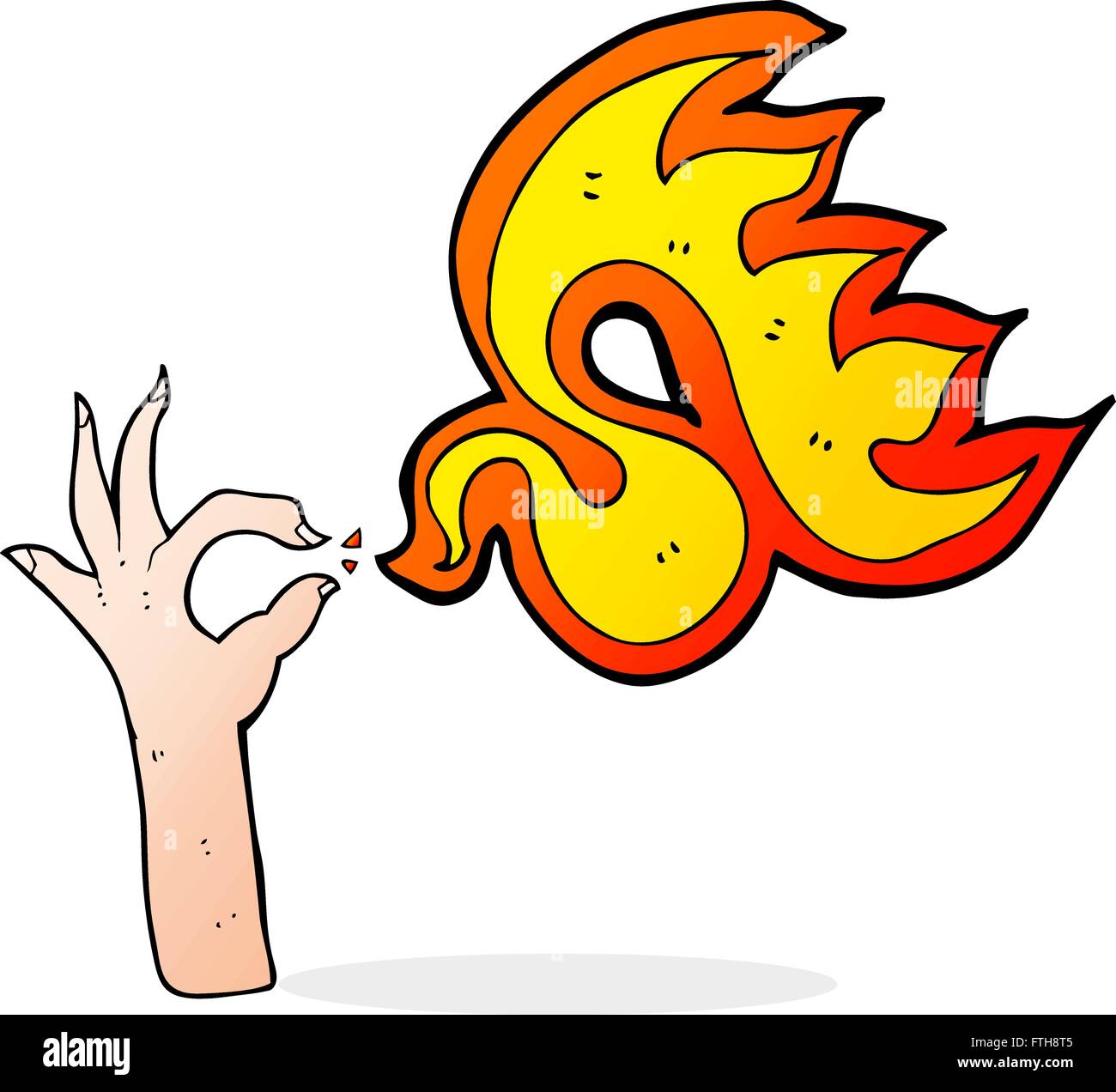 cartoon hand and fire symbol Stock Vector Image & Art - Alamy