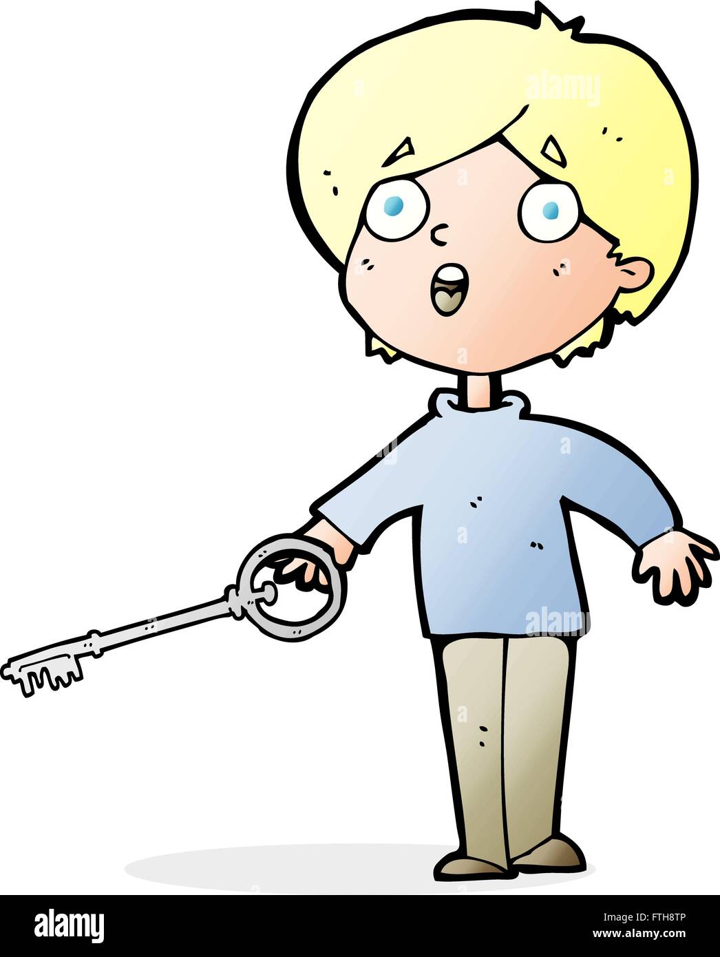 cartoon boy with key Stock Vector Image & Art - Alamy