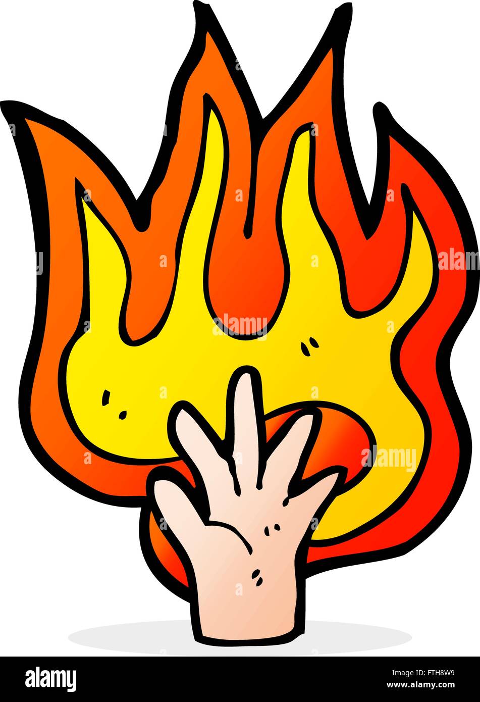 cartoon flaming hand symbol Stock Vector Image & Art - Alamy