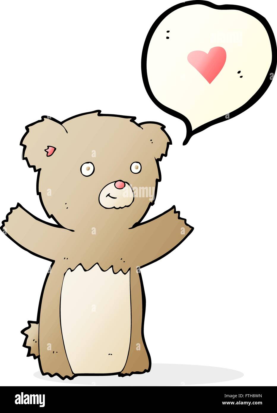 cartoon teddy bear with love heart Stock Vector Image & Art - Alamy