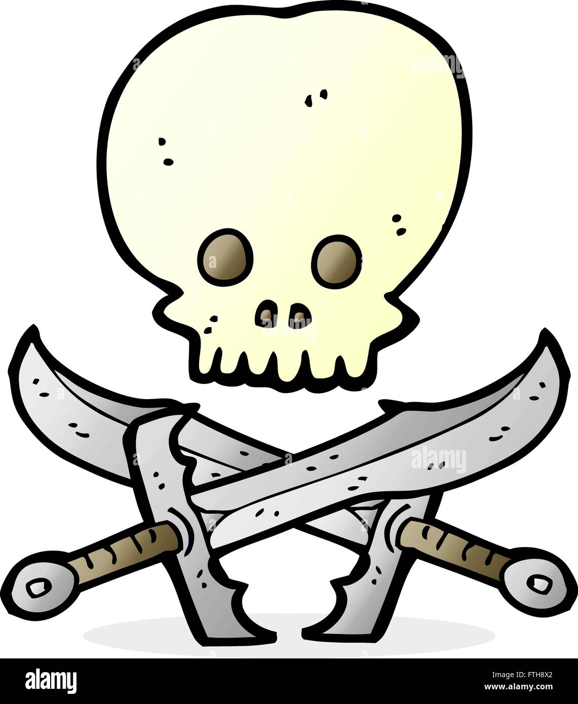 cartoon skull and swords symbol Stock Vector Image & Art - Alamy