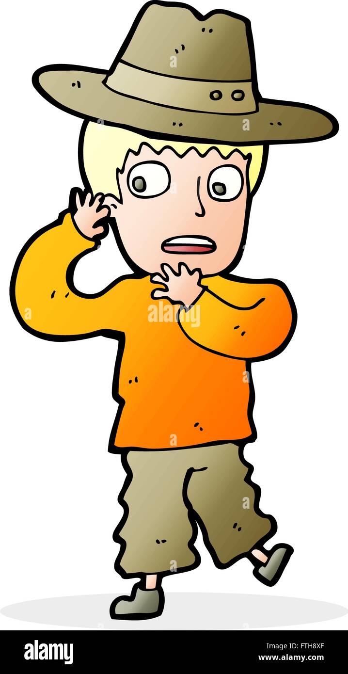 cartoon scared boy in hat Stock Vector Image & Art - Alamy