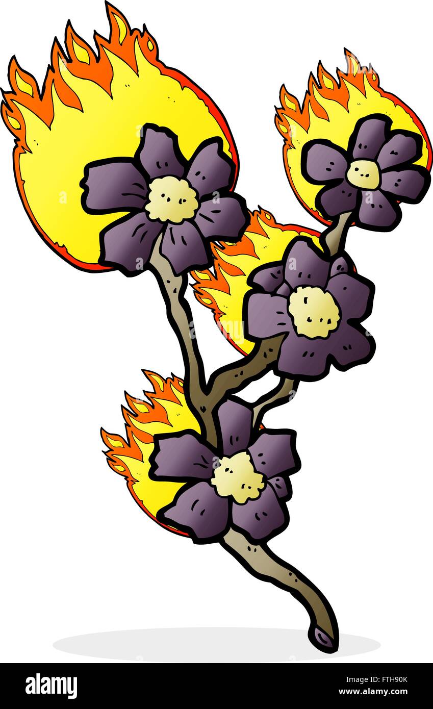 cartoon burning flowers Stock Vector Image & Art - Alamy