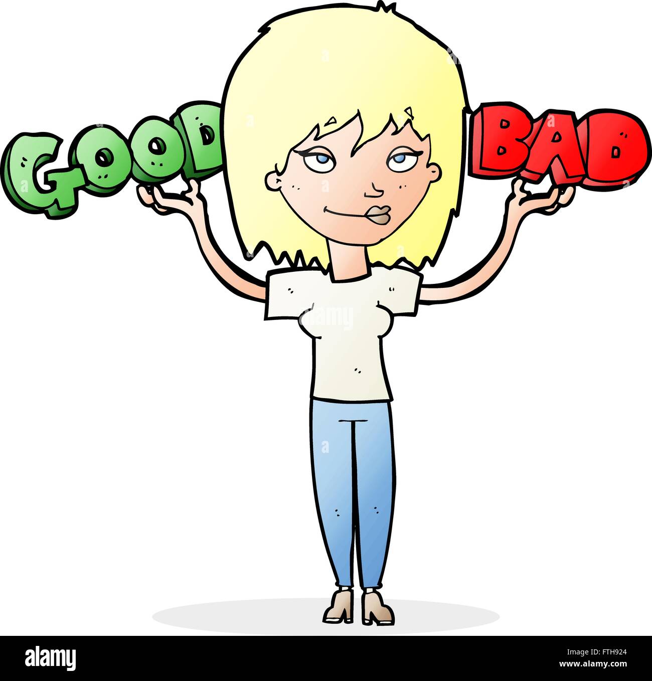 Woman weighing up options Stock Vector Images - Alamy