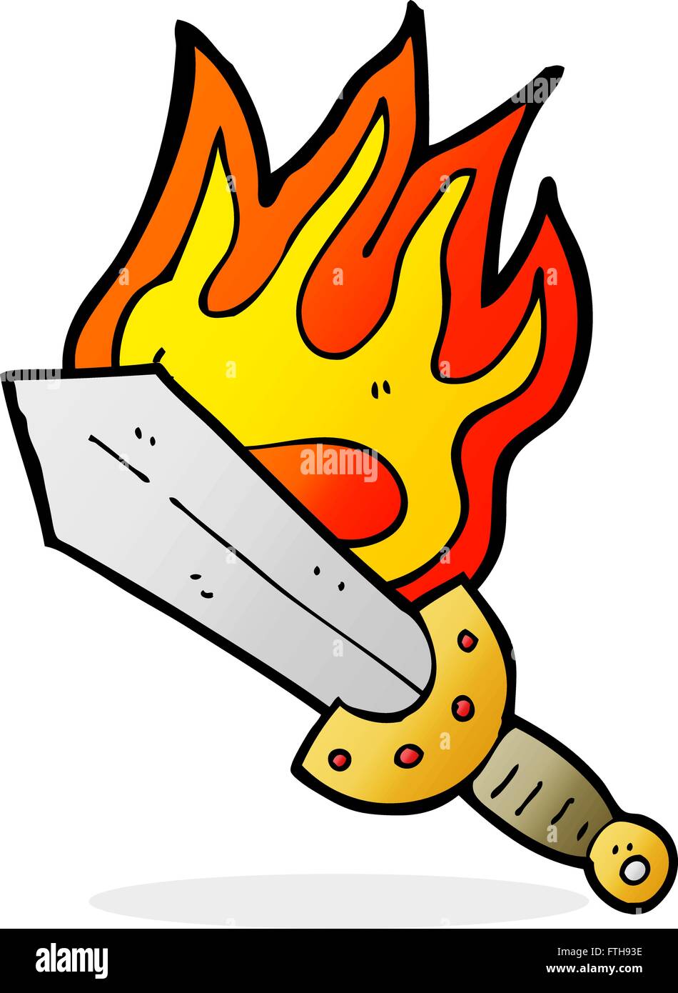 cartoon flaming sword Stock Vector Image & Art - Alamy