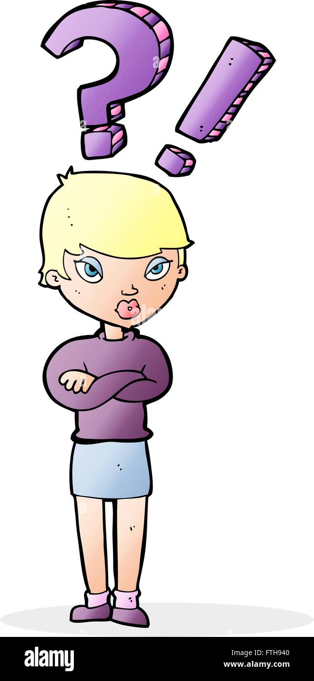 cartoon woman asking question Stock Vector Image & Art - Alamy