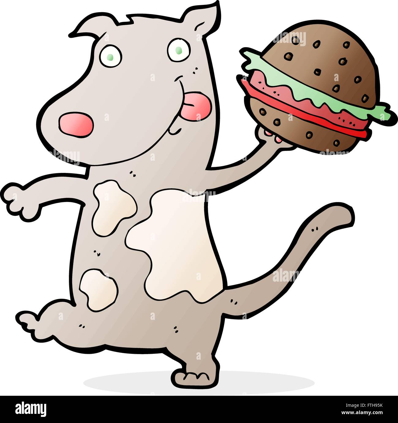 cartoon hungry dog with burger Stock Vector Image & Art - Alamy