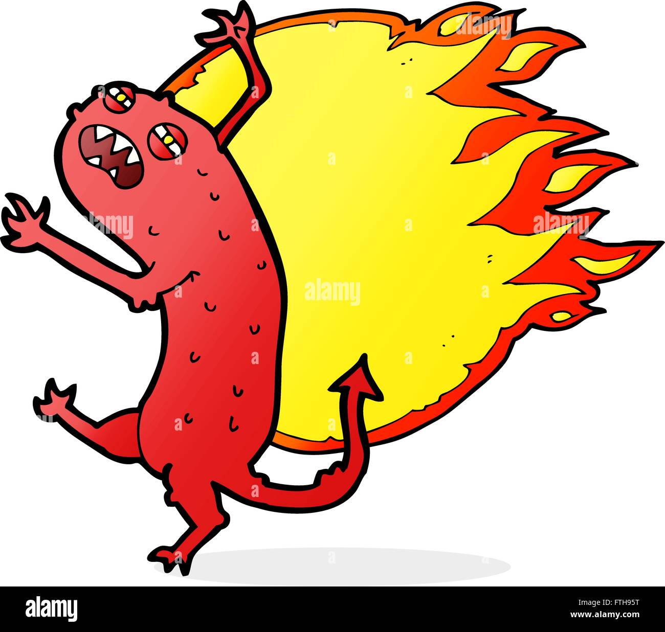 cartoon monster on fire Stock Vector Image & Art - Alamy
