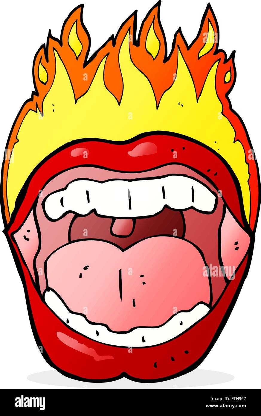 cartoon flaming mouth symbol Stock Vector Image & Art - Alamy