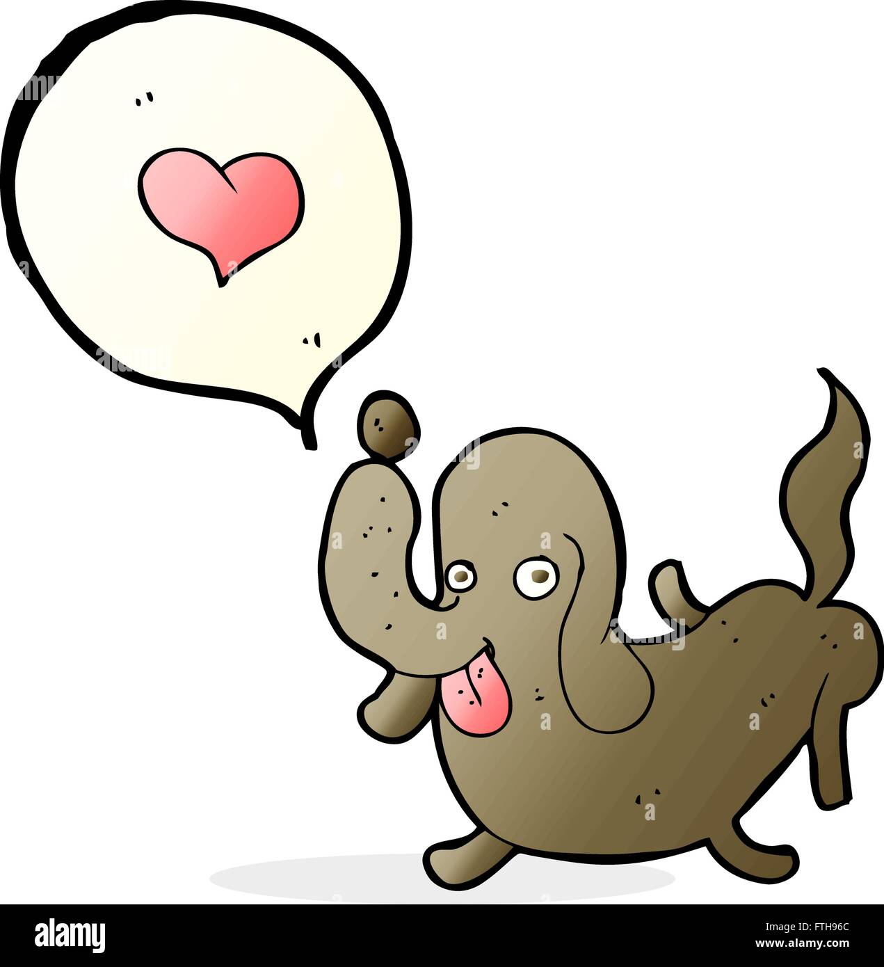 cartoon dog with love heart Stock Vector Image & Art - Alamy