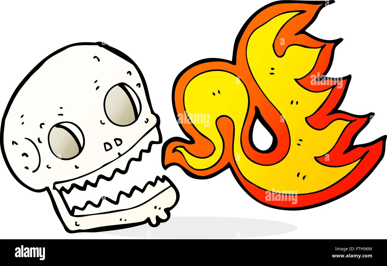 cartoon flaming skull Stock Vector Image & Art - Alamy