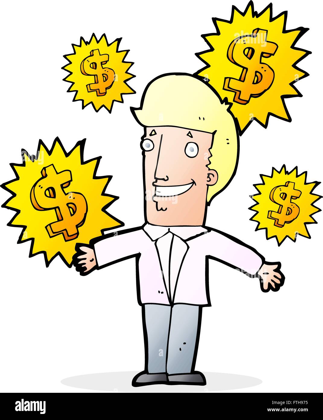 cartoon salesman making money Stock Vector Image & Art - Alamy