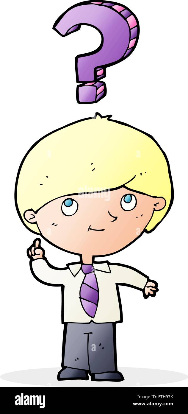 cartoon school boy answering a question Stock Vector Image & Art - Alamy