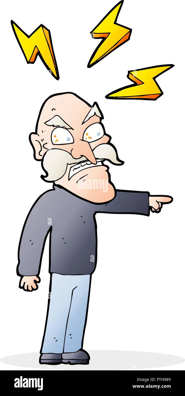 cartoon angry old man Stock Vector Image & Art - Alamy