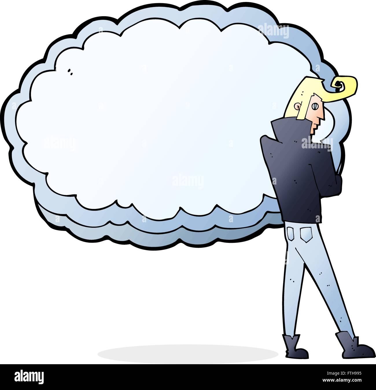 cartoon rocker standing in front of cloud with space for text Stock ...